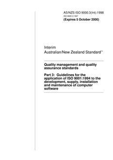 AS/NZS ISO 9000.3(INT):1998 PDF - Australian Standards Store
