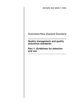 AS/NZS ISO 9000.1:1994 PDF - Australian Standards Store