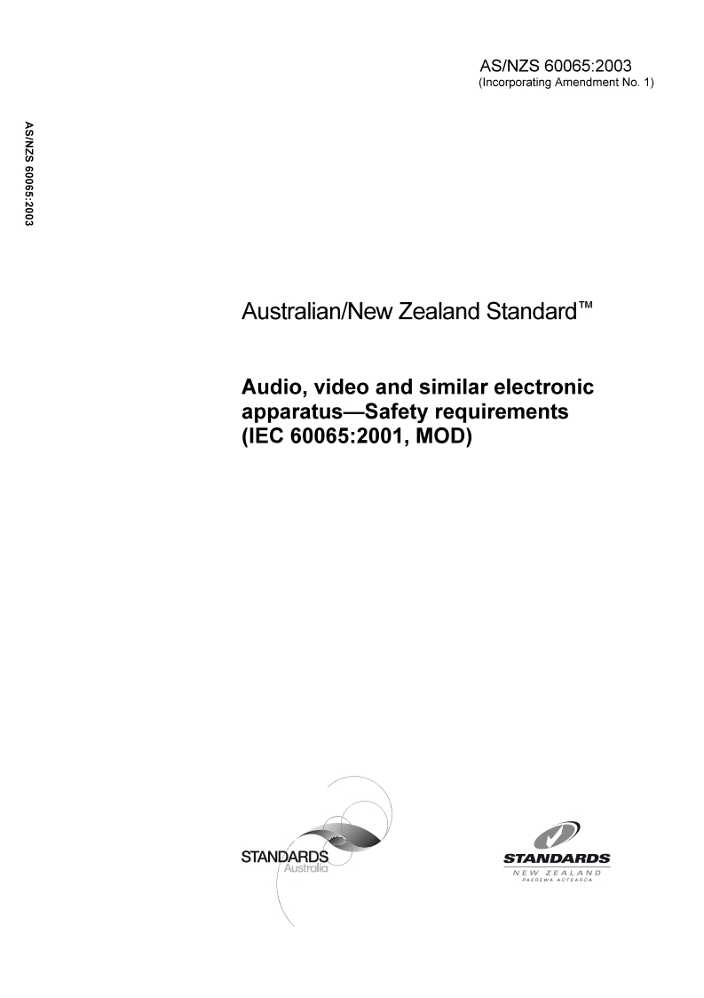 AS/NZS 60065:2003 PDF - Australian Standards Store