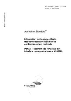 AS ISO/IEC 18047.7-2006 PDF - Australian Standards Store