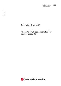 AS ISO 9705-2003 PDF - Australian Standards Store