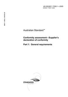 AS ISO/IEC 17050.1-2005 PDF - Australian Standards Store