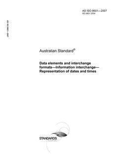 AS ISO 8601-2007 PDF - Australian Standards Store