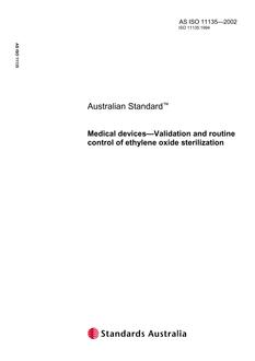AS ISO 11135-2002 PDF - Australian Standards Store